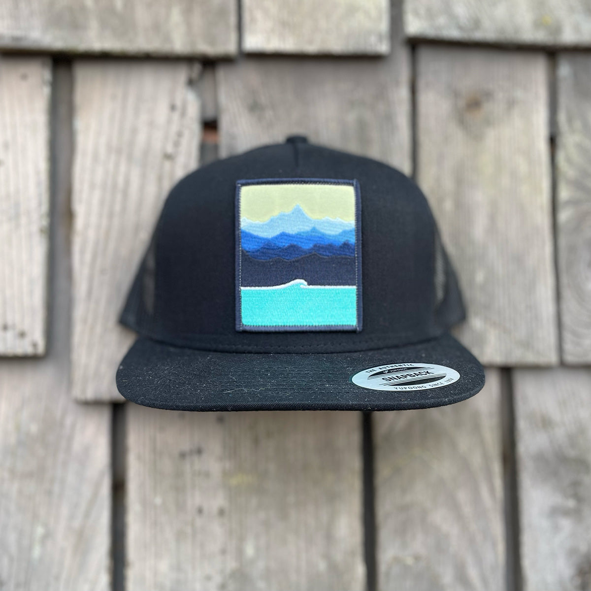 Jonas Draws Patch Hat - Mountains & Wave | Zuhg Life Surf Shop – ZuhG ...
